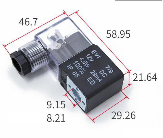 AMISCO Type EVI 7/9 AMP 6.3x0.8 4V Series Pneumatic Solenoid Valve Coil 9 Diameter DC12V/24V