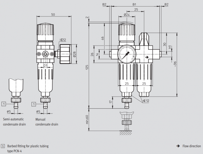 Festo Type FRC-1/2-D-MIDI Compressed Air Source Treatment Units